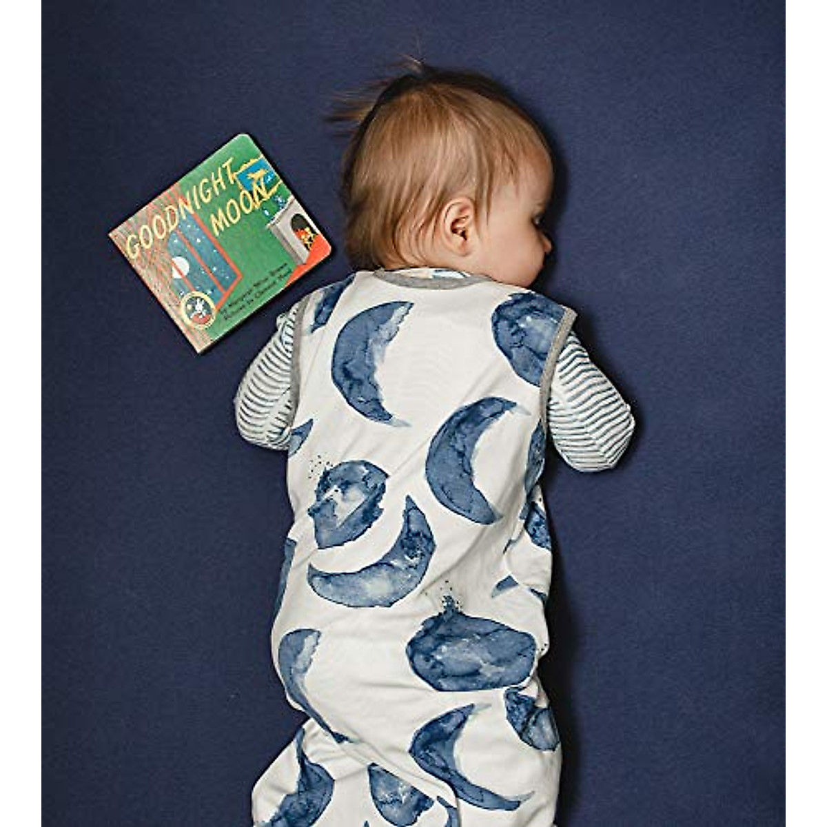 Burt's Bees Baby Baby Beekeeper Wearable Blanket, 100% Organic Cotton, Swaddle Transition Sleeping Bag, Blue, Medium