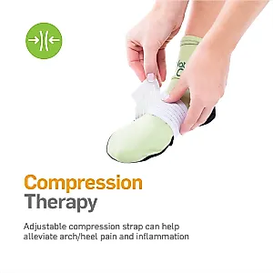 NatraCure Plantar Fasciitis Therapy Cold Socks with Compression Band - Reusable Ice Pack Slippers for Plantar Fasciitis, Arch Pain, Heel Pain, Swelling - FBA710 CAT - (Size: Large)