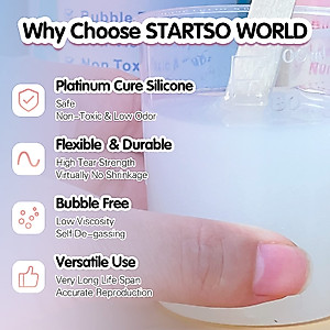 Silicone Mold Making Kit, 10A Super Elastic Translucent Platinum RTV-2 Liquid Silicone Rubber 9.8LB for Casting 3D Silicone Molds, Resin, Soap, Candle Wax, Plaster, Clay, DIY Molds - 1:1 by Volume