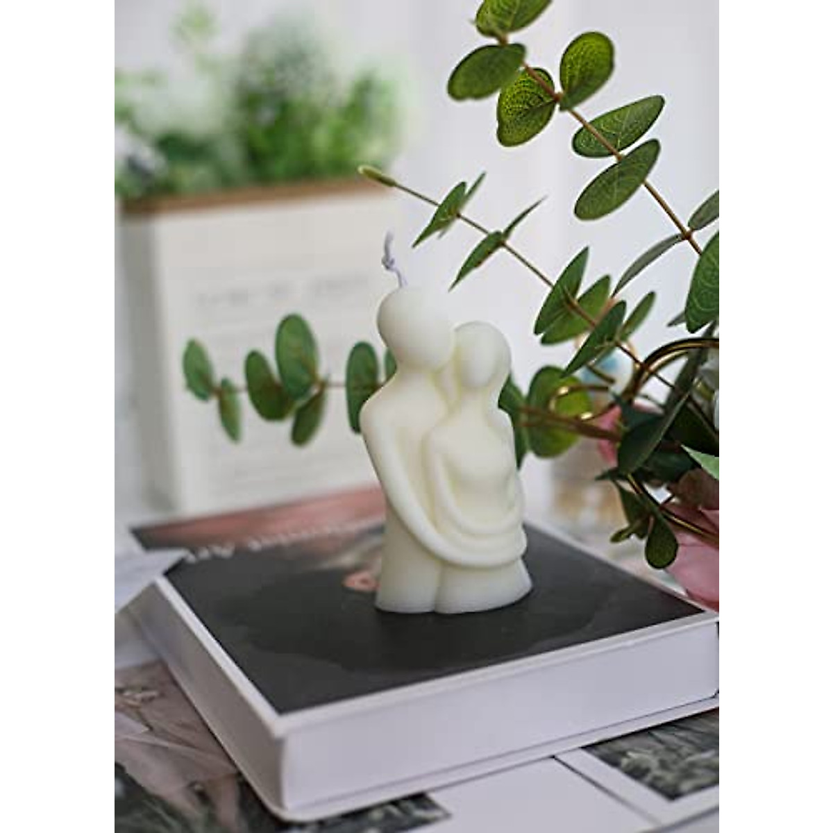 Hugging Lovers Aroma Candles,100G Adam and Eve Couple Love Scented Candles,Sexy Ritual Gifts for Women & Men,Prefect for Healing Meditation Stress Relief Mood Boosting-(White)