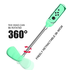 NANANINO Golf Clubs for Nintendo Switch Mario Golf Super Rush 2021, Adjustable Handle Grip Compatible with Mario Golf Switch - Green and Blue