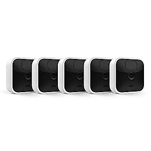 Blink Indoor (3rd Gen) – wireless, HD security camera with two-year battery life, motion detection, and two-way audio – 5 camera system