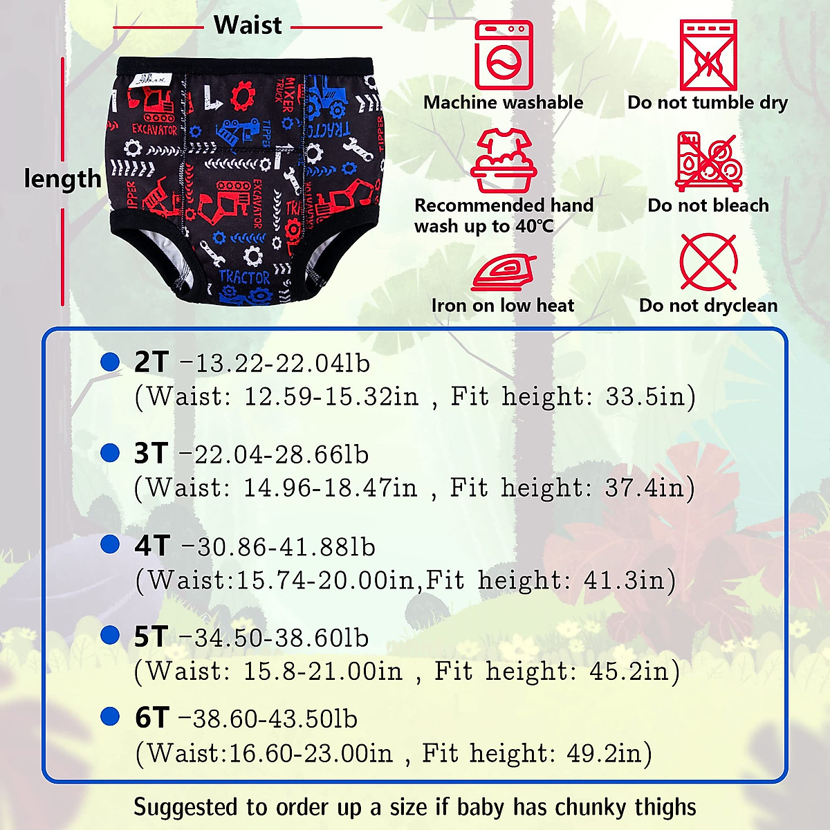 Max Shape 6 Pack Potty Training Underwear for Boys,Washable Baby Boy Toilet Training Pants Training Underwear Fit 2T-6T Blue 5T