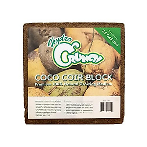 Hydro Crunch CB801 Coco Coir 2.5 Cubic Ft Block of Soiless Growing Media, Brown