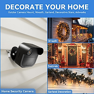 HUXOR 10-Pack Vinyl Siding Screws Hooks for Home Security Camera, Outdoor No-Hole Camera Mount Hanger for Blink, Arlo, Ring, Stainless Steel Siding Clips