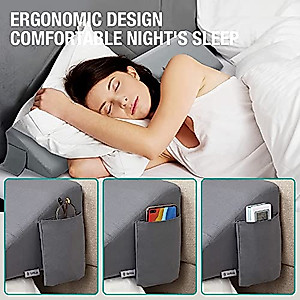 Vekkia King Size（76"x10"x6"） Bed Wedge Pillow/Headboard Pillow/Mattress Wedge,Gap Filler to Close The Gap (0-6") Between Headboard and Mattress （Gray）