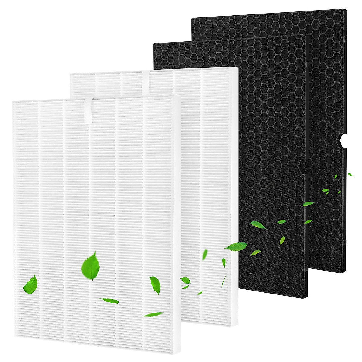 Mestica 116130 Replacement Filter H Compatible with Winix 5500-2 Air Purifier, 2 Sets H13 Grade Ture HEPA Filters and Activated Carbon Filters for 99.97% Removal, High-Efficiency 5500-2 Filter