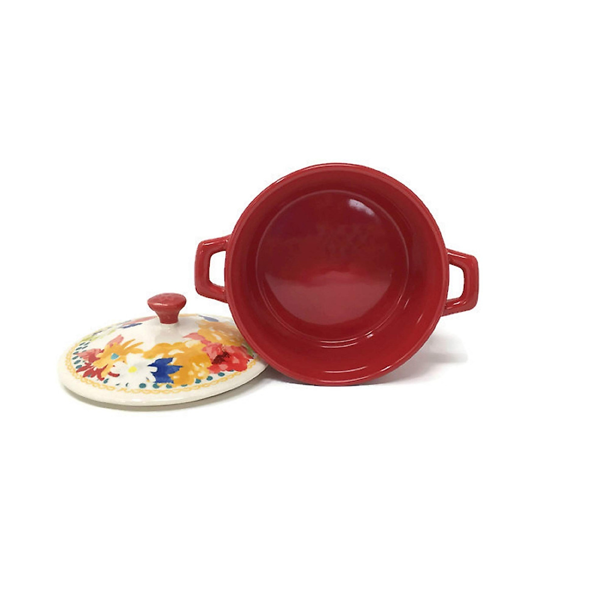Pioneer Woman Mini Casserole with Lid - Fiona Floral Red