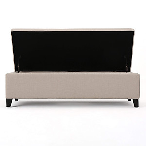 Christopher Knight Home York Fabric Storage Ottoman, Wheat Large