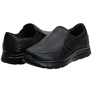 Skechers Men's Bronwood Food Service Shoe, Black Leather, 13