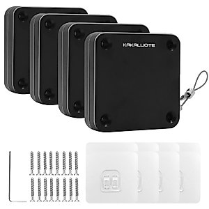 Punch-Free Automatic Sensor Door Closer, Multifunctional Automatic Door Closer, Residential Commercial Auto Door Closer with Drawstring, Closer Door for Internal, Home, Storm (4 Pack)