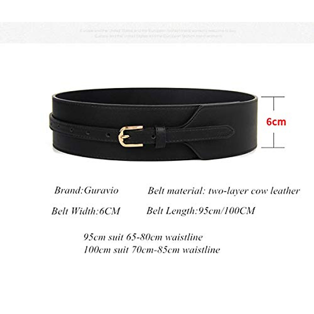 Toptim Women Wide Knotted Belt Design Leather Waistbands Simple Width Belt (Black & Brown, Suit For Waist 27-33.5")
