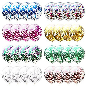 Multicolor Confetti Balloons - 12 Inch Latex Balloons Wedding Birthday Baby Shower Christmas Party Supplies Decorations 32 Pcs