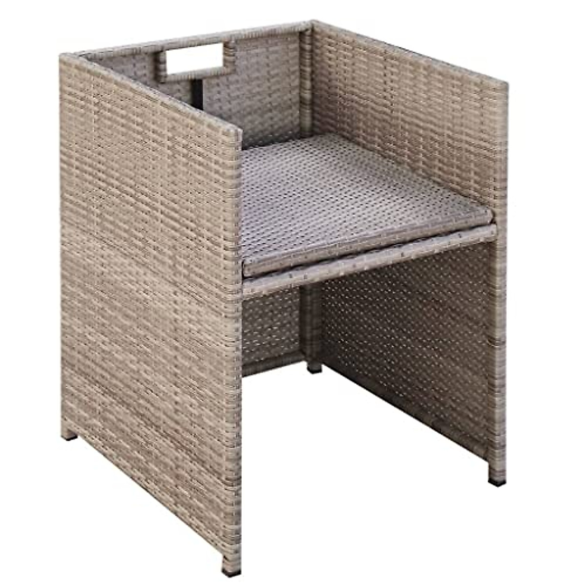 vidaXL Patio Furniture Set 5 Piece, Table and Chair for Garden Balcony Porch, Outdoor Dining Set with Cushions, Stool, Poly Rattan Beige