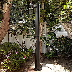 XtremepowerUS 75029-V Outdoor Shower Head Solar Heated Poolside Beach Pool Spa, Black (10 Gallons Capacity)