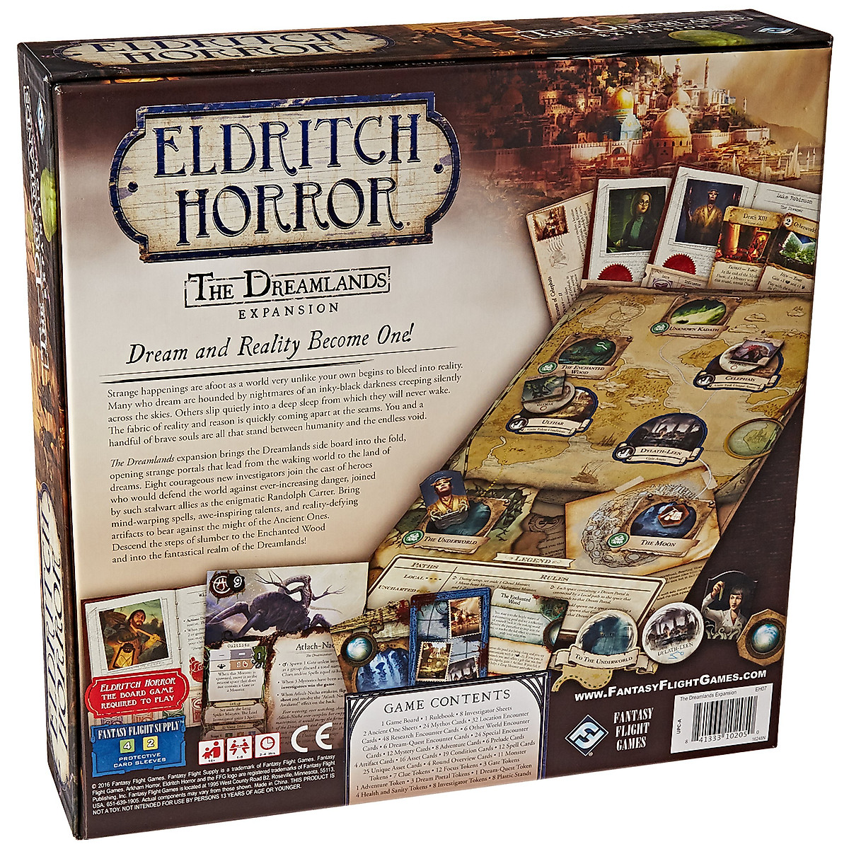 Eldritch Horror The Dreamlands Board Game EXPANSION | Mystery Game | Cooperative Board Game for Adults and Family | Ages 14+ | 1-8 Players | Avg. Playtime 3 Hours | Made by Fantasy Flight Games
