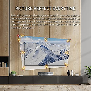 HP Projector | Portable Theater System for Home & Office |4K FHD 3840x2160p 150” Display|WiFi, Bluetooth, USB, HDMI & Streaming for Firestick