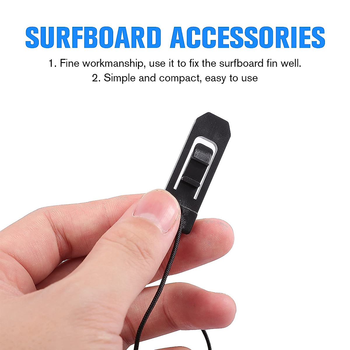 VILLCASE 4Pcs Surfboard Fin Clips Surfing Watershed Fin Clip Paddle Board Surfboard Tail Clip Surfboard Accessory for Outdoor Surfing Beach 4.3 x 1.3 x 1cm (Black)