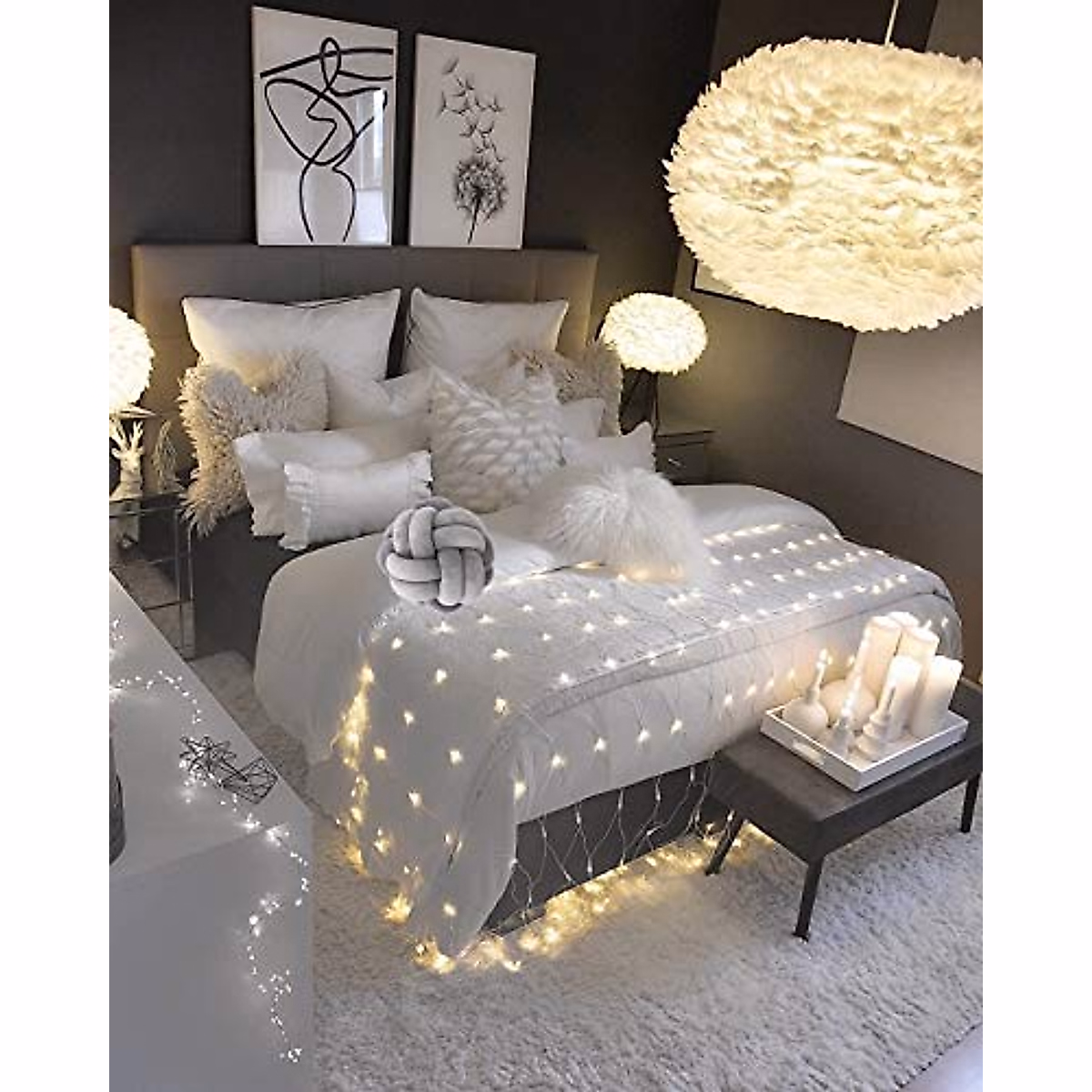 FLORAVOGUE White Knot Pillow Home Decorative Cushion - Modern Home Sofa Decor Throw Pillow 10" (White)