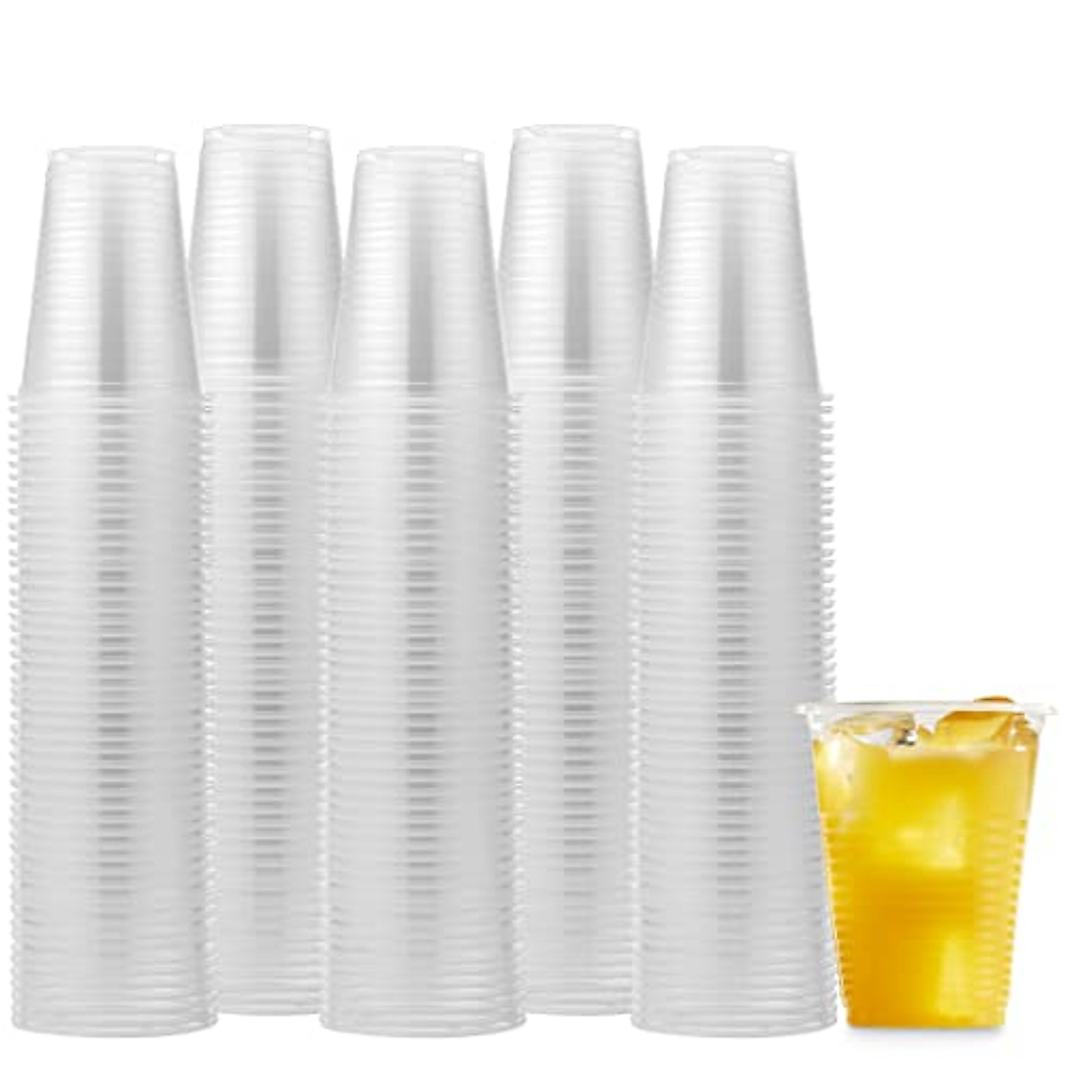 Munfix 500 Pack 7 Oz Clear Plastic Cups, Disposable Drinking Cups, Plastic Party Cups, Transparent Plastic Cups Bulk for Birthday Parties, Picnics, Ceremonies, and All Events