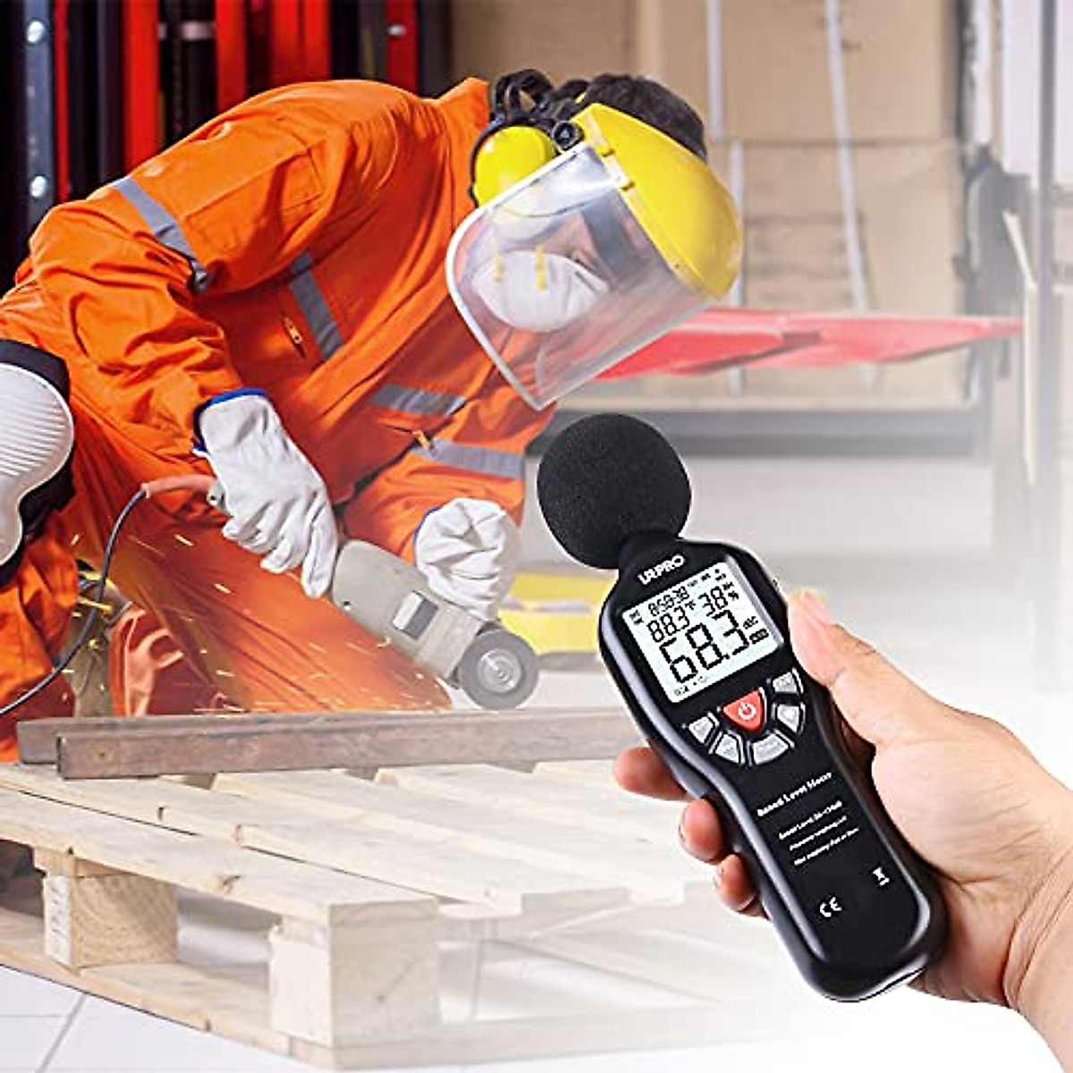 URPRO Electronics Decibel Meter, Digital Sound Level Meter 30 – 130 dB Audio Noise Measure Device Backlight Display