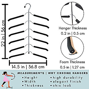 Closet Spice - 2 Pack - Strong Anti-Rust Chrome 6 Tier Blouse Tree, Non-Slip, Black Foam Padded, Space Saving, Flexible Swing Design for Easy-Slide, Multi-Tiered Clothes Hanger