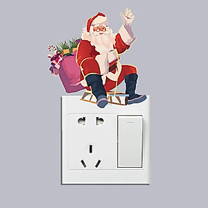 ABOOFAN Christmas Light Switch Sticker Removable Wall Decal for Christmas Home Party Decoration 4Pcs