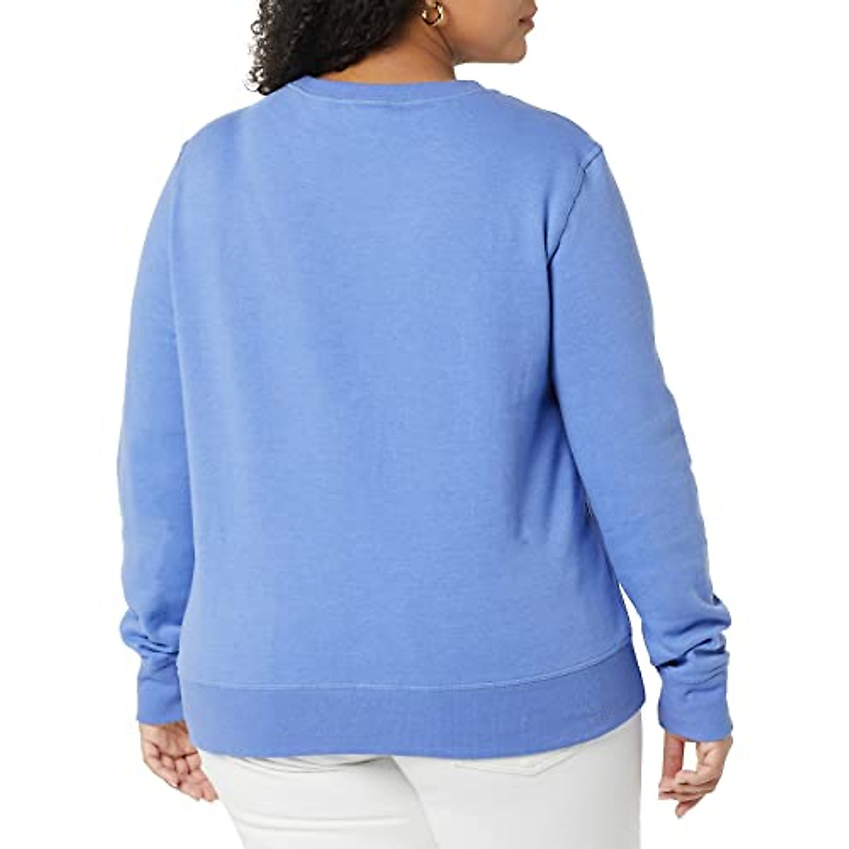 Amazon Essentials Women's Fleece Crewneck Sweatshirt (Available in Plus Size), Blue, Medium