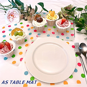 ZZJ 150 Spring Wax Paper Sheets Deli Wraps Tray&Basket Liner Deli Paper Polka Dot Printed Wax Paper Baking Paper Parchment Paper Greaseproof for Food 25 * 22cm (Colorful)