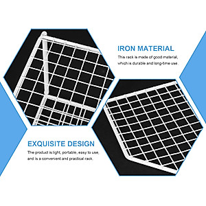 Hemoton 2pcs Countertop Spices Rack Syrup Bottle Rack Draining Pan Rack Two-Layer Pan Organizer Small Corner Shelves 2 Tier Corner Shelves Pan Storage Rack Shelf Wrought Iron Sink White