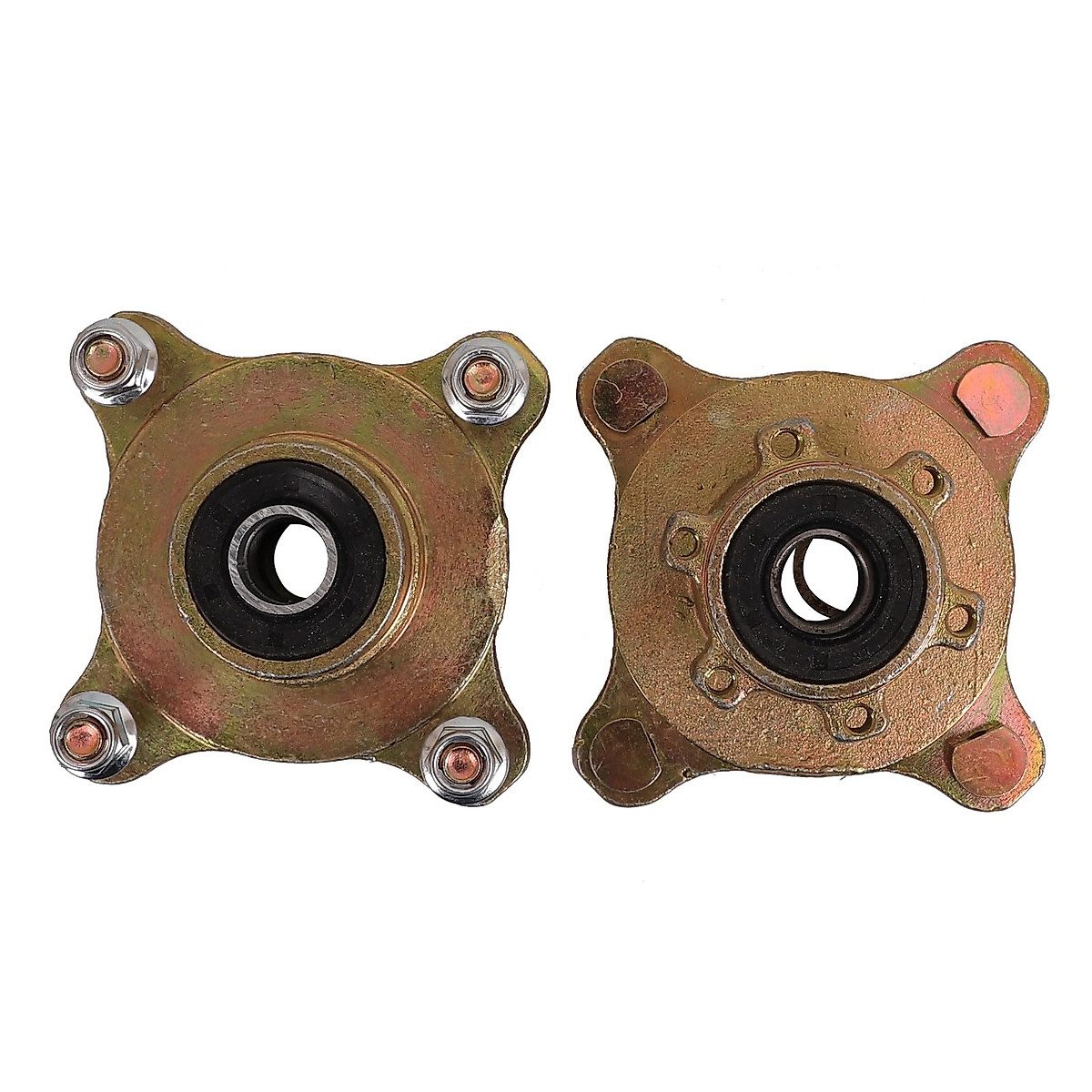 YC Yier Front Steering Wheel Tie Rod Kit Gear Rack Pinion Shaft & 4 Stud Wheel Hub Steering Spindle Knuckle DIY Parts for Go Kart Go Cart Golf Cart ATV UTV Buggy Drift Trike 4 Wheeler Dolly Cart