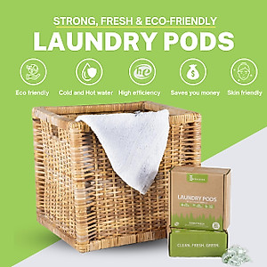 Greenseedz Eco Friendly Laundry Detergent Pods, 32 Pods, Powerful Stain And Odor Removal, Skin Friendly, Rainforest Fresh Scent, Biodegradable and Sustainable Laundry Pods, HE Compatible