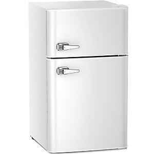 Antarctic Star Mini Fridge 3.1Cu.Ft Compact Refrigerator 2-Doors Freezer Low Noise Defrost Storage of Beverages Vegetables Fruits Kitchen Living Room Office Dormitory White