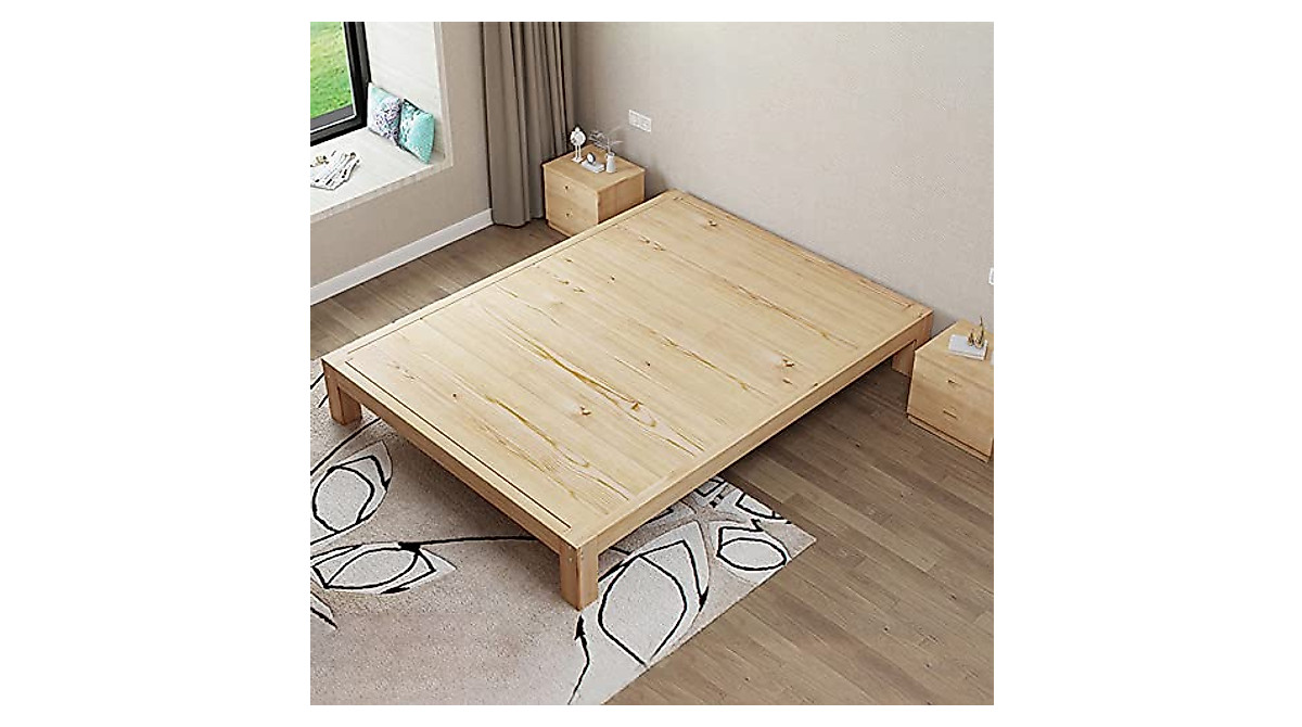 LITFAD Twin XL Solid Wood Bed Frame | No Box Spring Needed