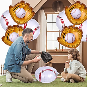 YUJUN 13PCS Baseball Balloons,Baseball Jumbo Glove Foil Mylar Sports Balloons for Birthdays Party Baseball Sports Themed Party Decorations Supplies (20in)