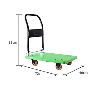 Generic Hand Truck Folding Silent Lightweight Office Trailer Four-Wheel Moving Trolley Pull Truck for Pulling Goods,Hold Up to 440 Lbs (M)