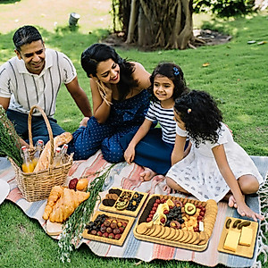 Charcuterie Boards Set Bamboo Cheese Board Unique Mothers Day Gifts for Mom House Warming Gifts New Home, Wedding Gifts for Couple, Bridal Shower Gift