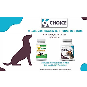 K9 Choice 3 mg Melatonin - 100 Chewable Tablets, Melatonin for Dogs - Natural Immune System Booster