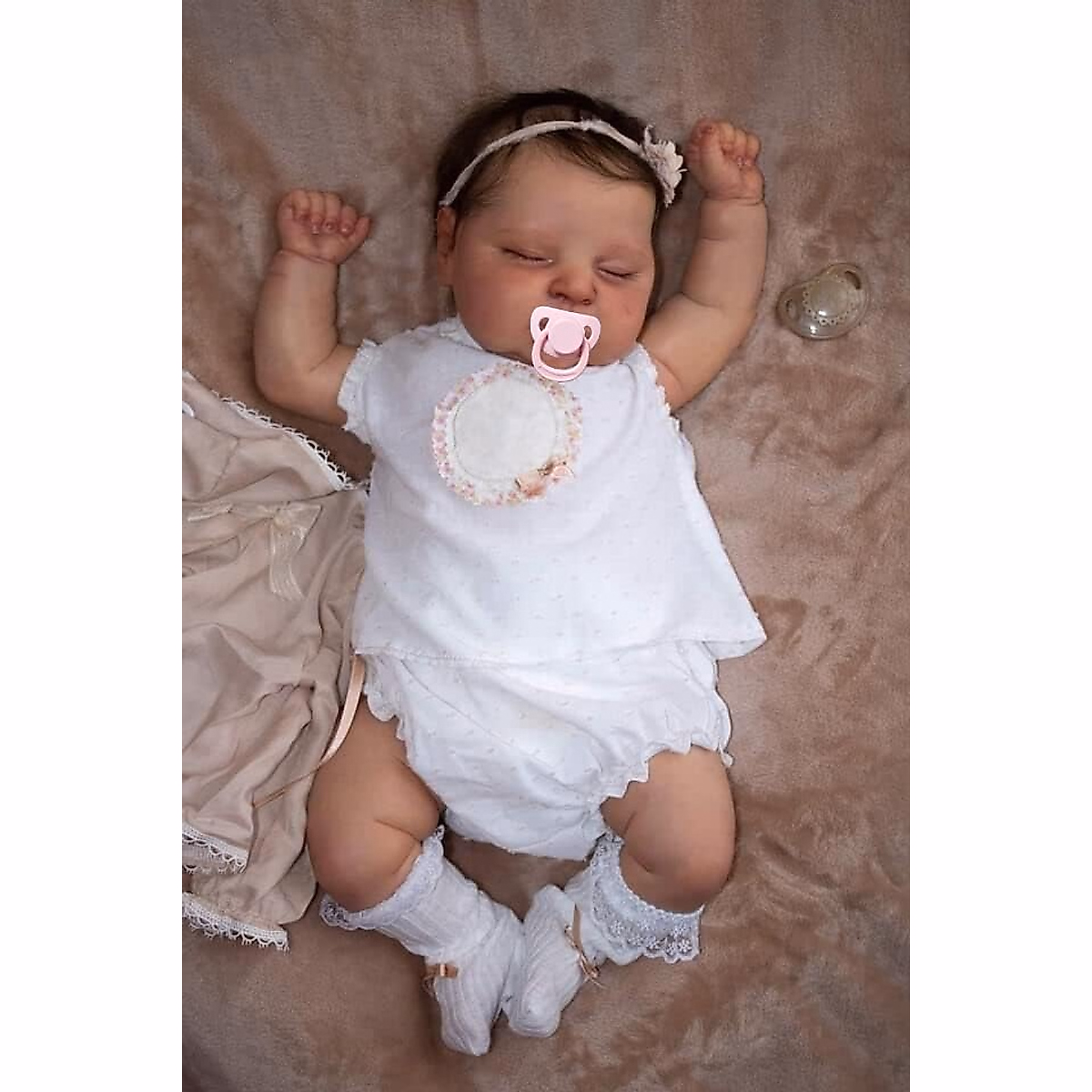 Angelbaby 20inch Reborn Realistic Baby Doll Girl Look Real Soft Asleep Newborn Baby Lifelike Handmade Bebe Doll Cute Doll Sets for Toddlers Toys