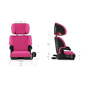 Clek Oobr High Back Booster Seat with Adjustable Headrest, Reclining Design, LATCH System, and Retardant-Free Fabric, Thunder