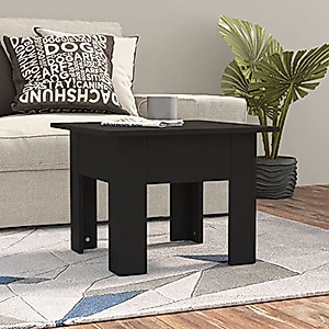 UTSRABFA Living Room Table Coffee Table Storage Tables Console Table Black 21.7"x21.7"x16.5" Engineered Woodfor Living Room,Home,Office,Living Meeting Room