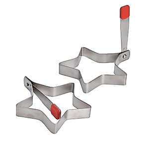 2PCS Cute Egg Rings, Pancake Mold Star Egg Rings Molds for Cooking Egg Shaper Mold Egg Molds for Griddle Egg Ring Mold Stainless Steel Egg Molds Egg Form for Breakfast