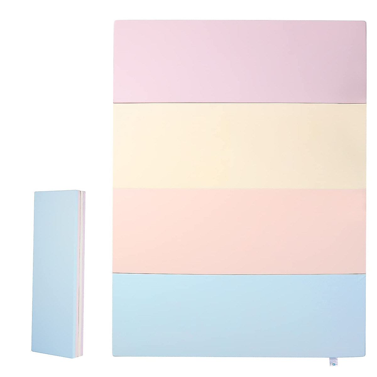 Bonrcea Baby Play Mat,Extra Large Baby Crawling mat,Non-Slip Waterproof&Foldable, Reversable Baby Floor Mat,Baby Mat Gym(1.6 Inch Thickness) (Macaron, 70.87" x78.74" x1.6")