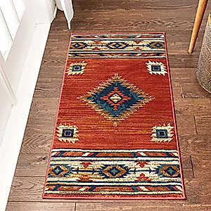 Well Woven Lizette Red Traditional Medallion Mat 2x4 (2'3" x 3'11")