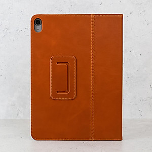 Casemade Real Leather Case Compatible with iPad 10.9” 10th Gen (2022) - Full-Grain Leather Cover, Auto Sleep/Wake, Dual Stand Position (Tan)