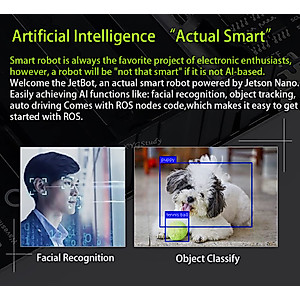 JetBot AI Kit Based on Jetson Nano to Build Smart AI-Based Robot JetBot with Front Camera Eye and ROS Nodes Code Dual Mode Wireless WiFi Bluetooth Facial Recognition Object Tracking etc @XYGStudy