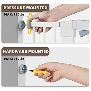 Blety 36" Extra Tall Baby Gate for Stairs 29.7"-46" with Auto Close Door, Safety Dog Gate with 2-Way Door for Stairs and Doorways, Extra Wide Baby Gates for Doorways No Drill Wall Protected Pet Gate