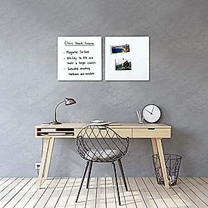BirdRock Home 2 Pack Magnetic Glass Dry Erase Board for Wall – Glass Whiteboard for Offices, Meeting Rooms, Classrooms or Homes – 2 Dry Erase Markers - 4 Magnets – 2 Marker Holders - White