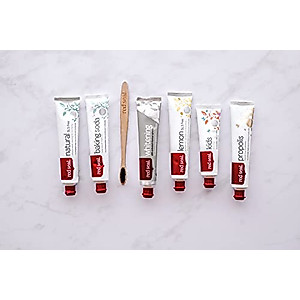 Red Seal Teeth Whitening Toothpaste with Baking Soda, Activated Charcoal Spheres, Coconut Oil for Visibly Brighter Smile – Fluoride Free, No SLS, Paraben Free