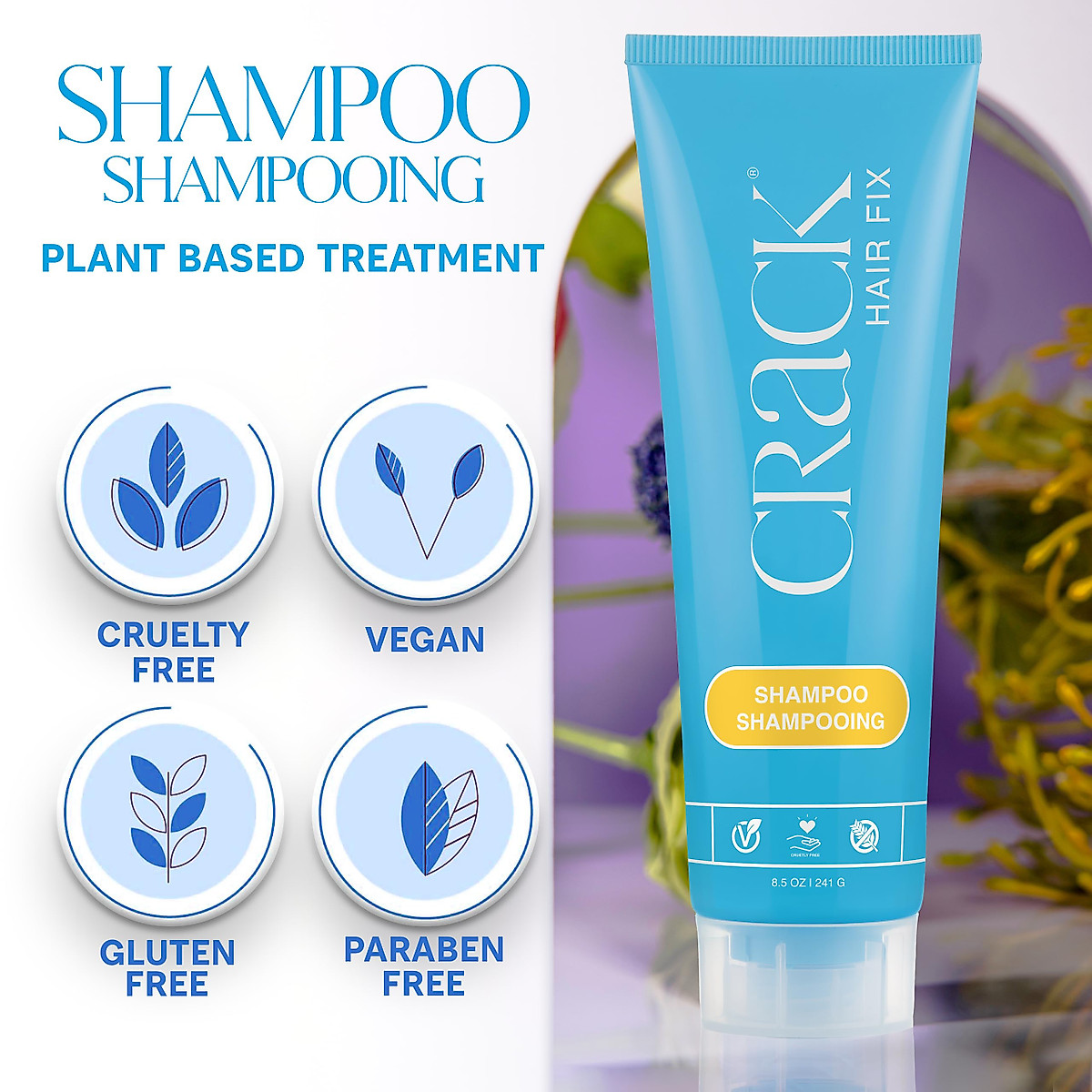 CRACK HAIR Shampoo - Moisturizes & Protects Hair From Dryness, Helps Reduce Breakage & Improves Texture, and Restores Youthful Shin